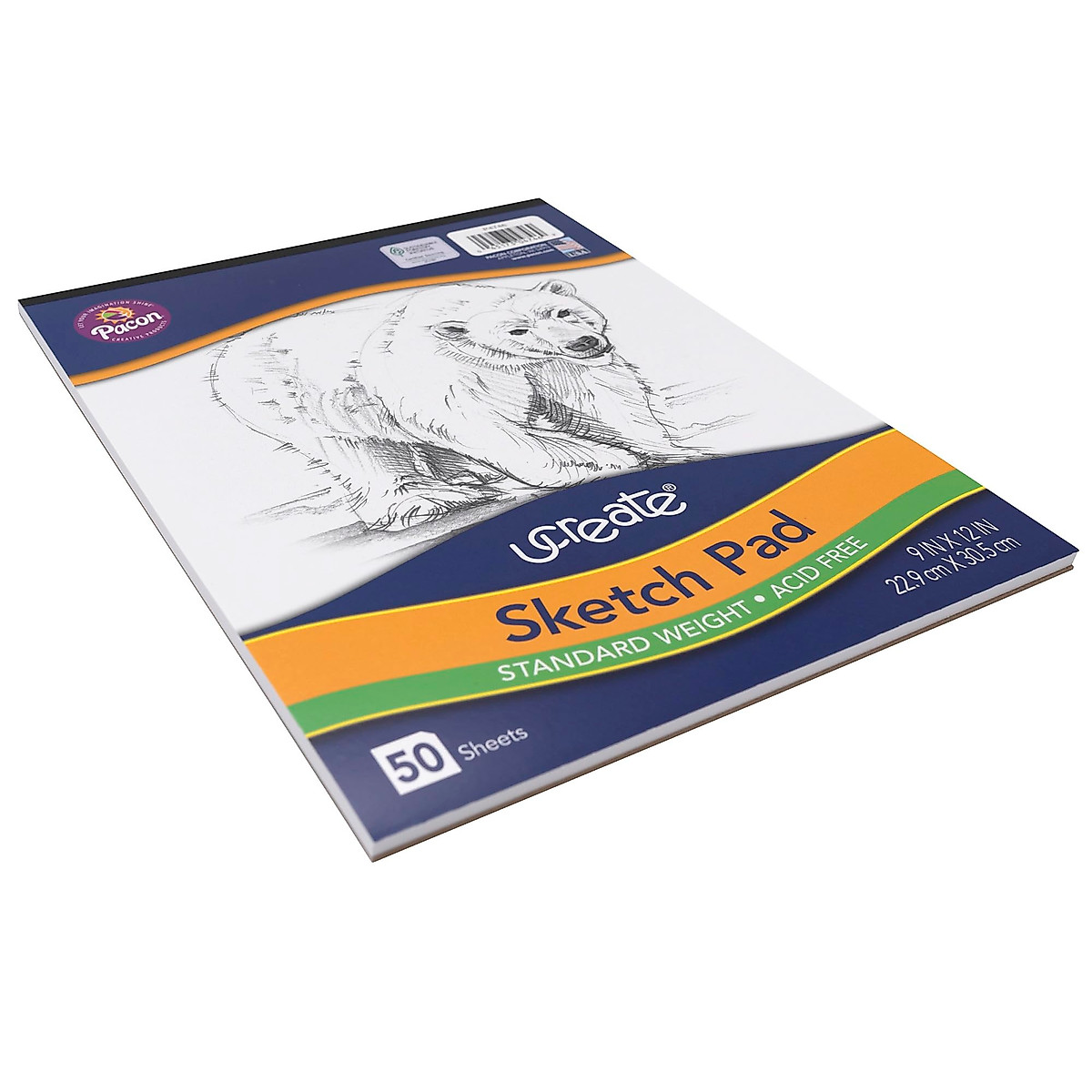 UCreate Sketch Pad, Standard Weight, 9" x 12", 50 Sheets