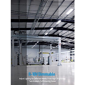 LEONLITE LED Linear High Bay Light 4FT, 225W 30375LM Adjustable Tilt Linear High Bay Shop Light, 135LM/W, 120-277V, 0-10V Dimmable Commercial Hanging Shop Lights for Warehouse, 5000K Daylight, ETL