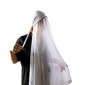 Yeieeo Women's Pre-Sewn Head Scarf Wrap Shawls Stretch Scarf Hijab Cap Chiffon Scarf with Under Caps for Hijabs (White)