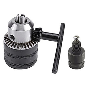 Bestgle 1/2-20UNF Mount 1.5-13mm Capacity Key Drill Chuck for Air Impact Wrench Converter Conversion Tool with Chuck Key and 1/2 inch Socket Square Female Adapter