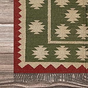 Handmade Wool Jute Area Rug for Bedroom Living Room,Custom Size, Kilim Rug Boho Jute Rug (10x14 feet)