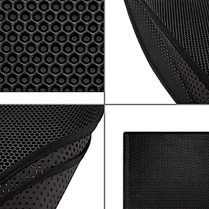 Pieviev Cat Litter Mat Double Layer Waterproof Urine Proof Trapping Mat 1 Pack (Black, 24x15 Inch (Pack of 1))