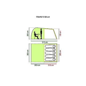 Coleman Waterfall 5 Deluxe family tent, 5 Man Tent with Separate Living and Sleeping Area, Easy to Pitch, 5 Person Tent, 100 Percent Waterproof HH 3000 mm, One Size
