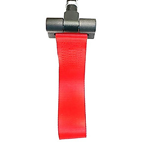 iJDMTOY Track Racing Style Red Tow Strap Compatible With BMW 1 3 5 Series X5 X6 & MINI Cooper (E36 E39 E46 E82 E90 E91 E92 E93 E70 E71 R50 R51 R52 R53 R55 R56 R57 R58 R59), Tow Hole Mount Nylon Loop