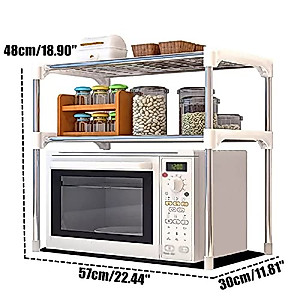 XWOZYDR Multi-Functional Microwave Oven Shelf Rack Standing Kitchen Storage Holders Home Towels Rack Storage Shelve