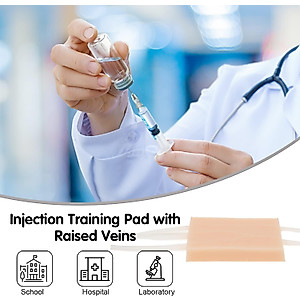 MIIRR IV Injection Training Pad with Veins to Simulate Real Skin Texture Model, Silicone Injection Training Pad Model for Medical Students, Nurses Training