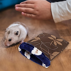 POPETPOP Hamster Bedding-Hedgehog Snuggle Sack Rat House Bed Winter Warm Fleece Small Pet Hamster Bed House Cage Nest Random Color-Small