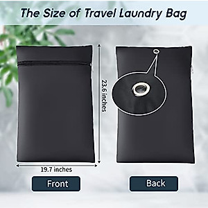 2 Sets Large Travel Laundry Bags with Folding Hanger and Outer Bag Door Hanging Laundry Hamper Washable Zipper Dirty Clothes Bag for Traveling Storage Wall Laundry Basket for Space Bathroom Swimming