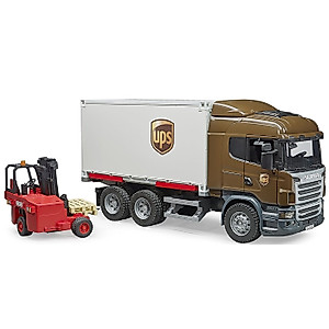 Bruder 03581 Scania R-Series Ups Logistics Truck with Forklift Vehicles