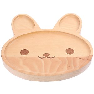 BESTOYARD Easter Bunny Plate Wooden Serving Platter Bunny Shaped Wood Tray Easter Rabbit Plates Appetizer Platter Bread Salad Display for Parties Holidays Family Dinners and More