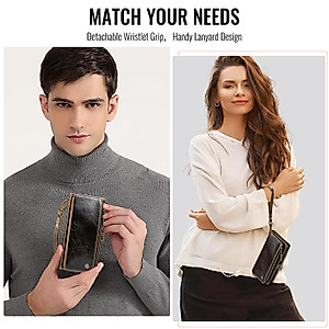 Defencase Compatible with Galaxy A54 5G Case Wallet with RFID Blocking Card Holder for Women Men, PU Leather Magnetic Snap Flip Zipper Strap Wallet Phone Case Fit for Samsung Galaxy A54 5G, Coffee