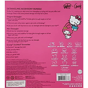 Wet Brush + Goody Detangling Accessory Bundle Hello Kitty And Friends Scrunchies Set Kit (1632833), 1.0 Ounce