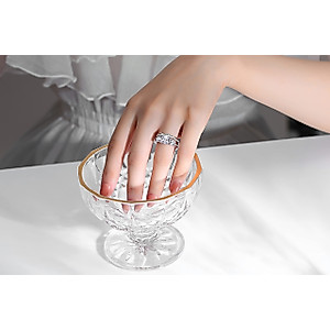 CannyCat 3-Stone Princess Cut Moissanite Wedding Ring Sets for Women Infinity 3.25 carat(ctw) Radiant Moissanite Rings Bridal Set D color Moissanite Diamond Anniversary Engagement Ring Set (size-8.5)