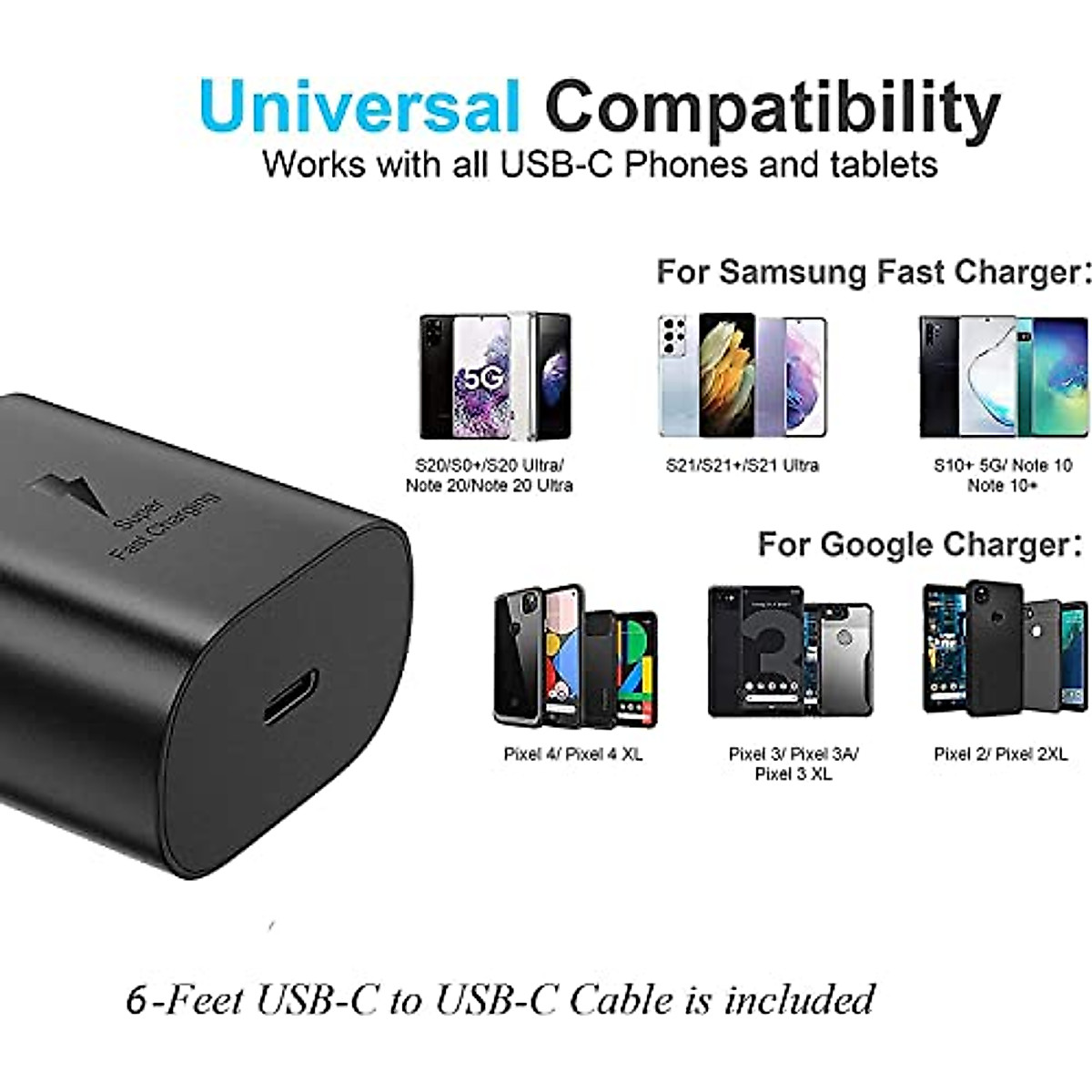 USB C Charger, 25W Type C Fast Wall Charger with PD 3.0, Compact Power Adapter Compatible with Samsung Galaxy S23 Ultra/S23/S23+/S22/S22 Ultra/S22+, S21 Ultra, S20 Ultra/Note 20/Note20 Ultra, Note 10