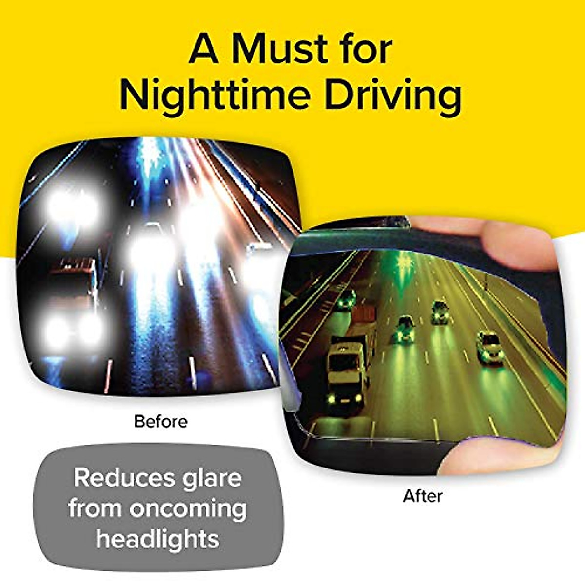 Battlevision As Seen On TV Night Vision Glasses 2 Pairs by BulbHead - Amazing Night Driving Glasses Protect Eyes From Blinding Headlight Glare - Green Lenses Enhance Clarity - Flexible Frames, 6 In