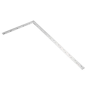 Oumefar L-Shaped Framing Square Stainless Steel 90 Degree Right Angle Square Ruler Carpenter Square Metal Ruler Measurement Square Tool L Shape Ruler Metal Square(500mm*250mm)