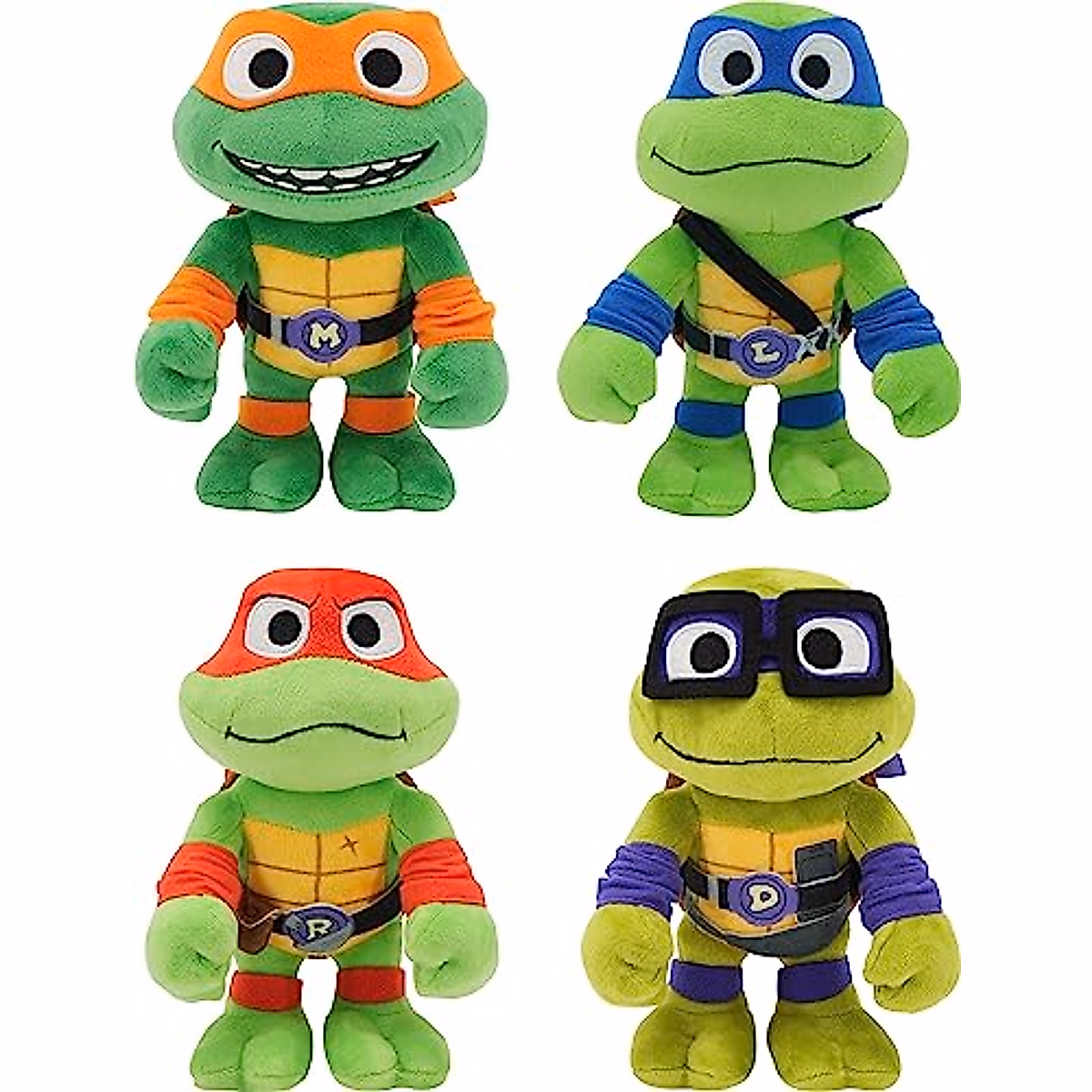 Teenage Mutant Ninja Turtles: Mutant Mayhem Plush Toys 4 Pack of 8 Inch Leonardo, Michelangelo, Raphael and Donatello, TMNT Movie