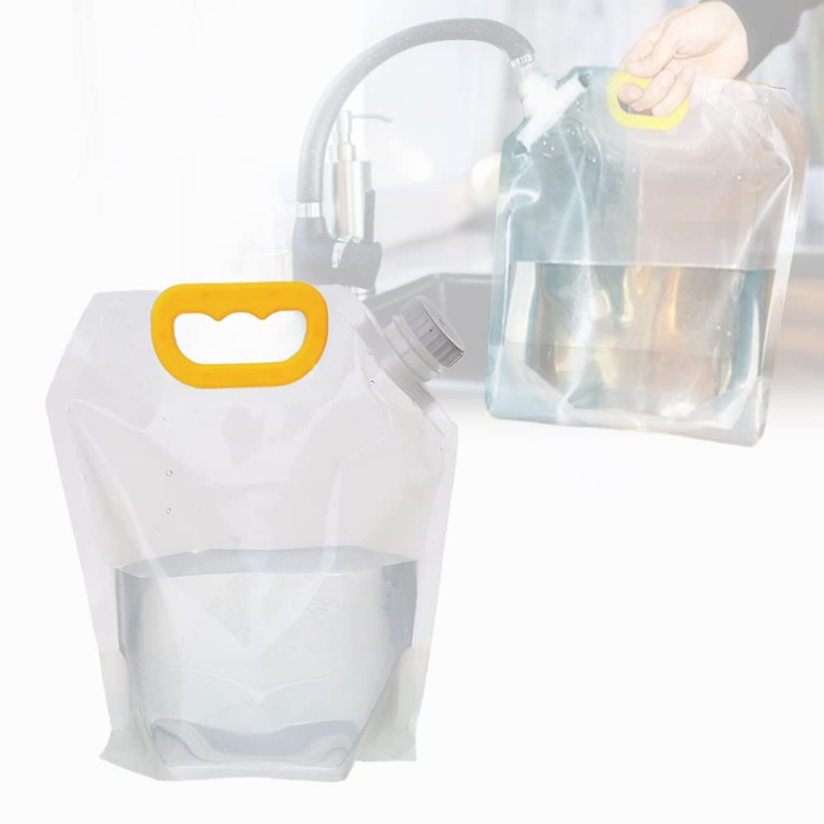 Home Emergency Water Storage Container - BPA Free Food Grade Clear Plastic Carrier for Earthquake Hurricane Survival (10pcs, 26 Gal)