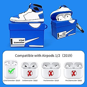 3D Basketball Shoes Box Case Compatible with Airpod 2nd Generation, Cute Case for Airpods 2nd/1st Generation, Cool Funny Case for Airpods 2nd/1st Generation with Keychain
