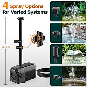 POPOSOAP Solar Water Fountain Pump, 20W Solar Powered Water Pump 320GPH Flow Adjustable, Solar Fountain Pump with 17Ft Cord Length for Ponds, Fish Tank, Wildlife Garden, Waterfall