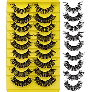 Lashes Natural Look Fluffy Russian Strip Lashes Wispy Eyelashes Natural 9 Styles Mixed False Eyelashes D Curl Multipack