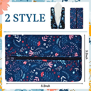 Kigeli 2 Pieces Purse Tissue Holder Travel Tissue Pouch for Purse Fabric Zipper Enclosed Pouches Reusable Flower Pattern Paper Holder for Coins, 5.25 x 3 Inches(Rustic Floral Print)