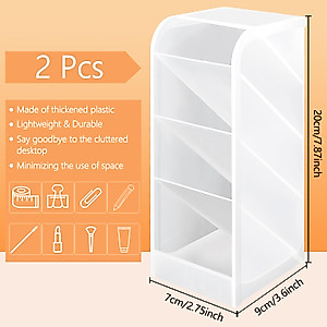 FYY Office Desk Organizers,Pen Holder,Pen Organizer Storage-2Pcs Desk Caddy Organizer with 4 Compartments for Office, School, Home-L-Clear