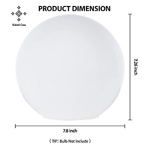 Rokinii Casa 7.8 Inch Ball Table Lamp with Glass Shade, Ball Light Bookshelf Lamp for Bedroom, Dorm, Office and Bedroom Bookshelf Reading Decoration, Without Bulb