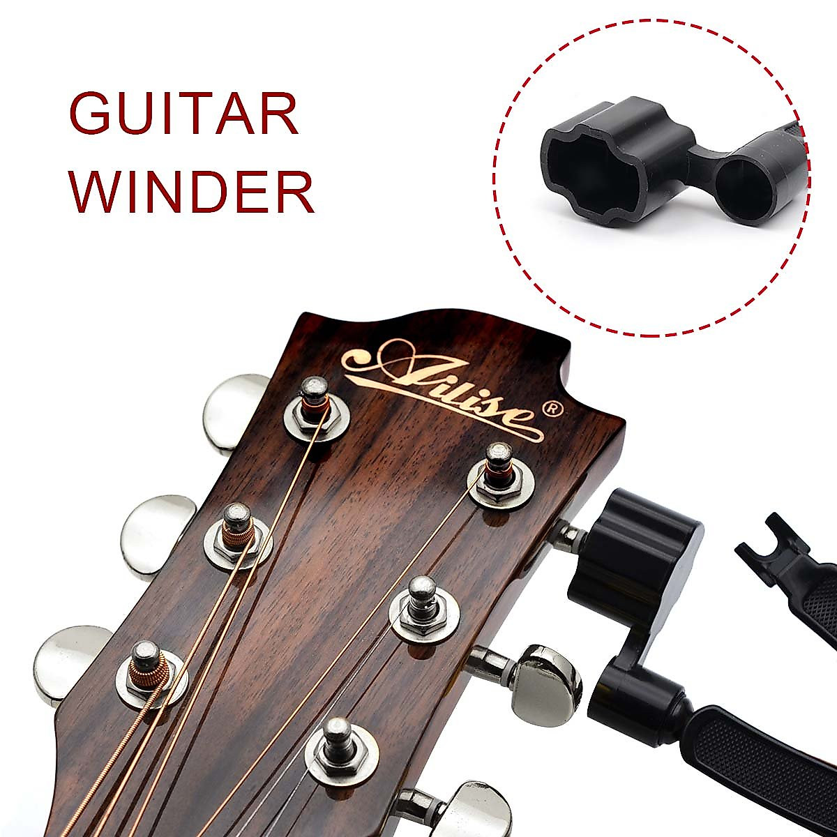 Black 3 in 1 Multifunction Guitar String Winder String Cutter Pin Puller,MusicOne ¡­