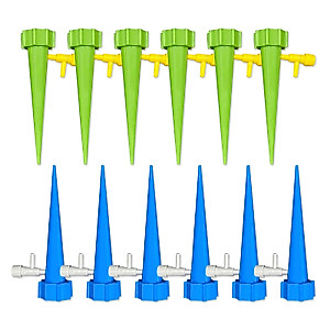Plant Self Watering Devices - 12 Pcs Automatic Irrigation Equipment Plant Water with Slow Release Control Valve, Adjustable Water Volume Drip System for Home and Vacation Plant Watering