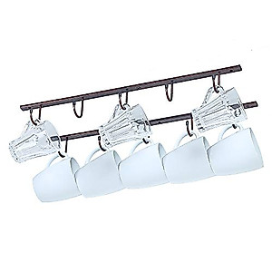 TANGGU Coffee Mug Holder Under Cabinet,Iron Hanging Mug Rack Under Shelf,Coffee Cup Holders,Metal Mug Cup Hook Cabinet Hook,Wine Glasses Holder(2Pcs Bronze)