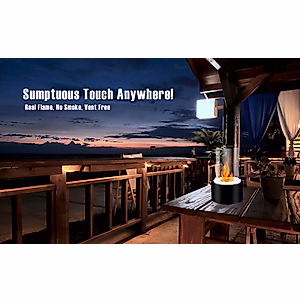 JAY'S HOME Table top Fireplace Portable Fire Pit Smokeless Indoor/Outdoor Fire Bowl Cozy Home Decoration Ethanol/Alcohol Fireplace, White