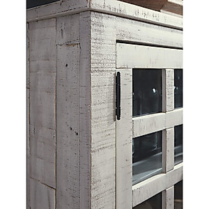 Signature Design by Ashley Falkgate Cottage Farmhouse Accent Cabinet, White