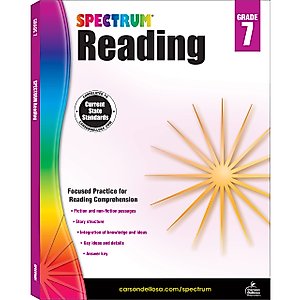 Spectrum Reading Comprehension Grade 7, Ages 12 to 13, 7th Grade Reading Comprehension Workbooks Covering Nonfiction and Fiction Passages, Analyzing and Summarizing Story Structure