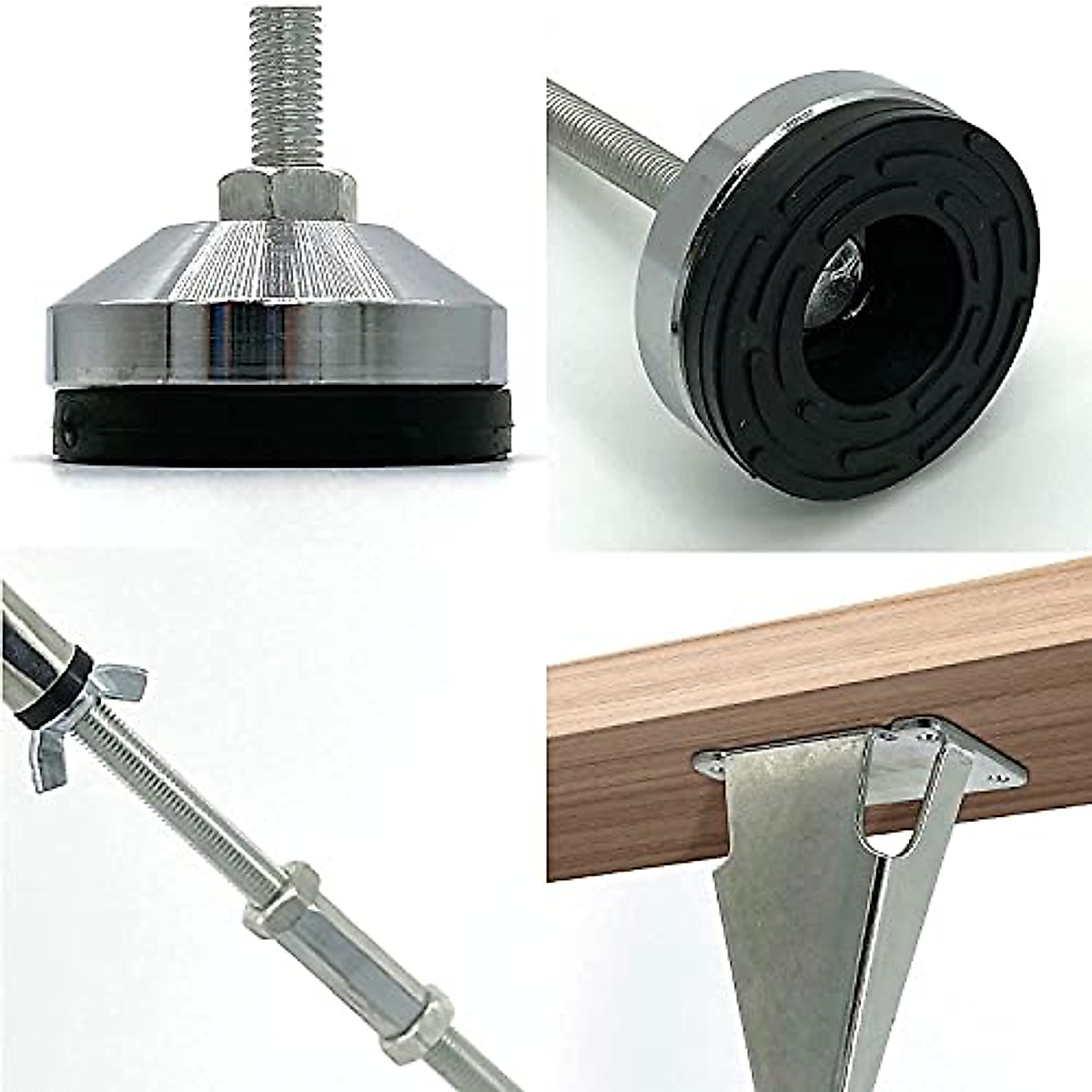 ironwork 2 Pcs Adjustable Height Center Support Leg for Bed Frame, Wooden Bed Center Slat Support Leg, Heavy Furniture Support Leg Replacement Foot, XXM26