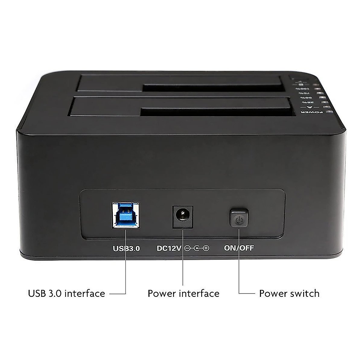 WEme USB 3.0 to SATA Dual-Bay External Hard Drive Docking Station with Offline Clone/Duplicator Function for 2.5 & 3.5 Inch HDD SSD SATA (SATA I/II/III) Support 2X 8TB & UASP, Tool-Free