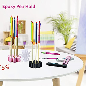 Epoxy Pen Turner Attachment and 9 Pcs Epoxy Pen Packaging kit, Epoxy Pen Adapter for Holding Pens on Cup Tumbler Turners, Glitter Pen Box for Giving The Pen as a Gift (White, Black, Pink)