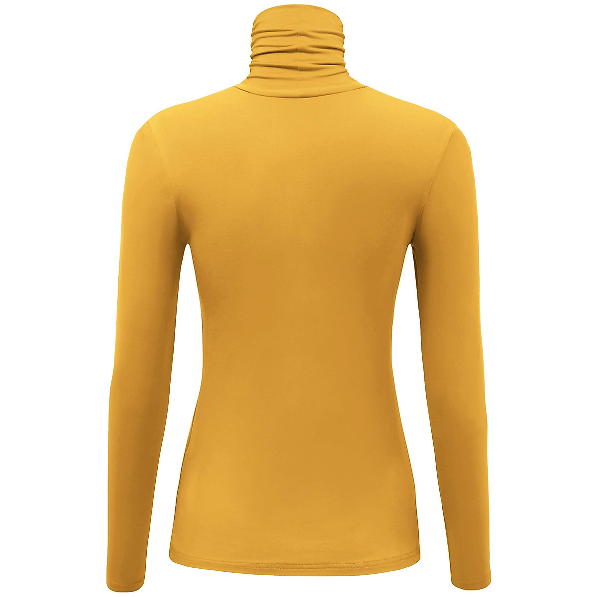 AUHEGN Women's Turtleneck Shirts Long Sleeve Tops Thermal Sweaters for Women X-Large Mustard