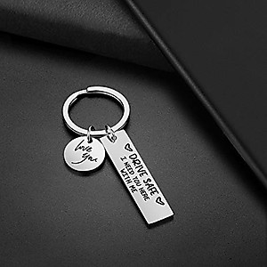 iJuqi Drive Safe Keychain Gifts for Boyfriend - I Need You Here With Me Driver Keyring Boyfriend Husband Gifts from Girlfriend Wife, Valentine’s Day Birthday Gifts for Him