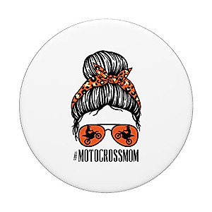Motocross MX Moto Mom Mothers Day Messy Bun Leopard Print PopSockets Swappable PopGrip