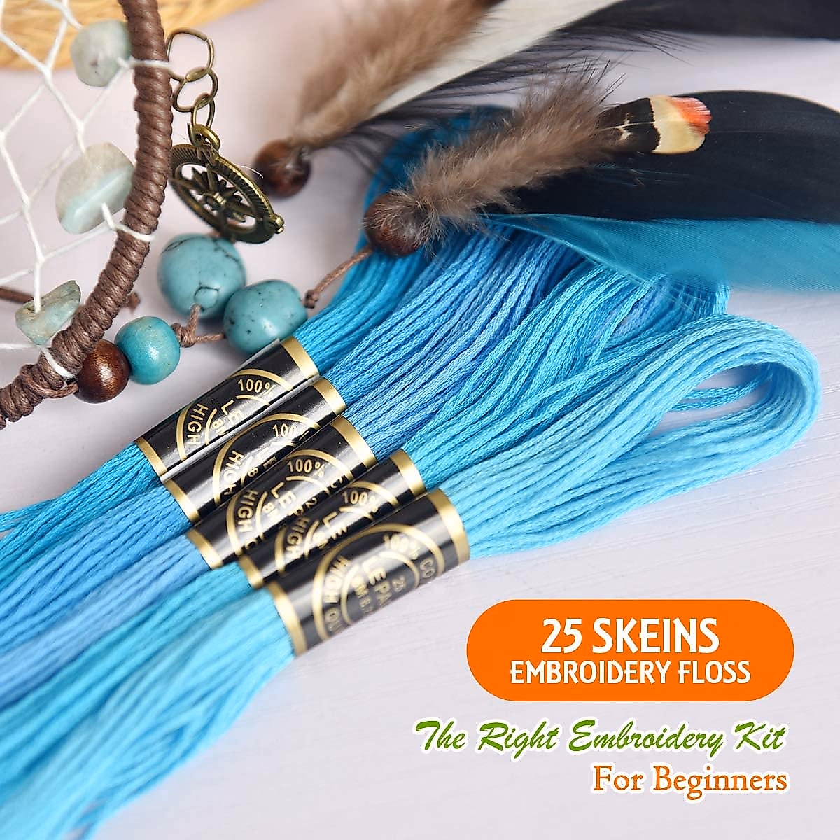 Rainbow Colors Embroidery Floss - Cross Stitch Threads - Friendship Bracelets Floss - Crafts Floss- Hand Embroidery Thread 25 Skeins Per Pack