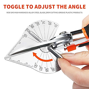 GARTOL Multifunctional Trunking/Miter Shears for Angular Cutting of Moulding and Trim, Adjustable at 45 To 135 Degree, Hand Tools for Cutting Soft Wood, Plastic, PVC, with Replacement blades