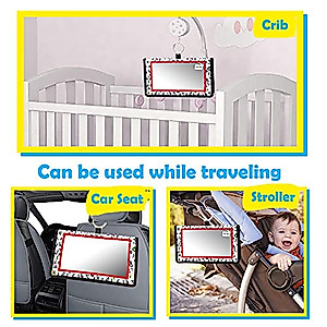 Epessa Baby Mirror Toys for Tummy Time, Newborn Infant Toys 0-6 6-12 Months, Baby Floor Mirror, Black and White High Contrast Baby Toys 0 3 6 9 Month Crawling Sensory Toy, Crib, Car Seat Essential