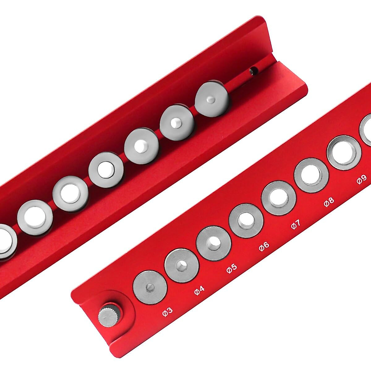 3-12mm Self Centering Dowelling Jig Kit Drill Jig for Straight Holes Joiner with 10 Holes Drill Guide Bushings