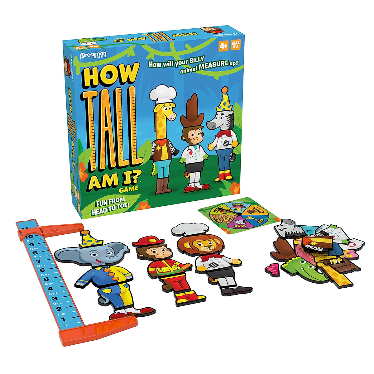 How Tall Am I? - Preschool Game of Measuring - Mix and Match to Create Your Animal, Tallest Wins! - Ages 4 and Up, 2-4 Players