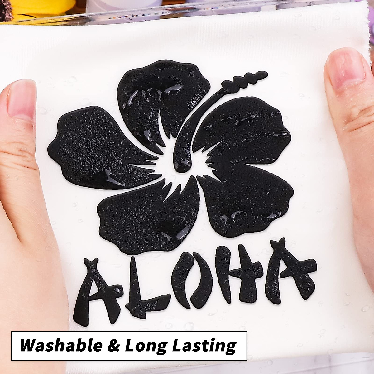 WRAPXPERT Puff Vinyl Heat Transfer Black 3D Puffy HTV Iron on Vinyl for Tshirts,Easy Cut/Transfer Foaming HTV Roll for Heat Press,Clothing,10" x5ft