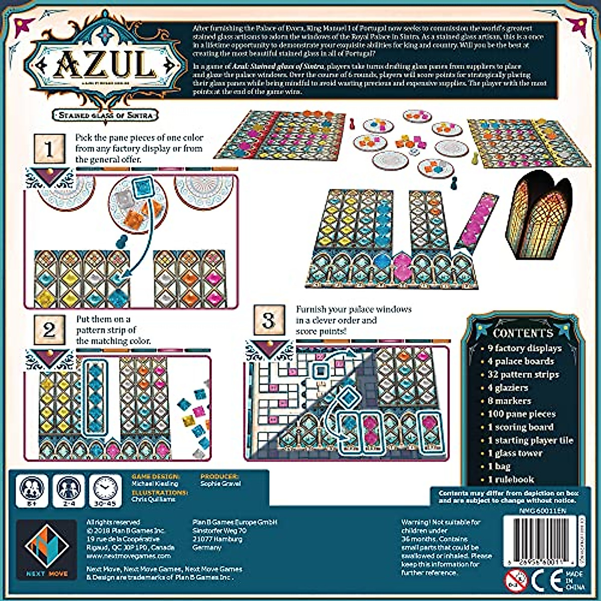 Azul Stained Glass of Sintra Board Game EXPANSION - Craft Colorful Window Panes. Tile-Placement Strategy Game for Kids and Adults, Ages 8+, 2-4 Players, 30-45 Minute Playtime, Made by Plan B Games