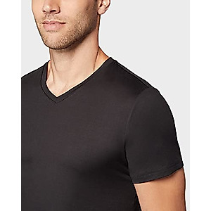 32 DEGREES Mens 4 Pack Cool V-Neck T-Shirt | Anti-Odor | Quick Drying | 4-Way Stretch, Black, X-Large