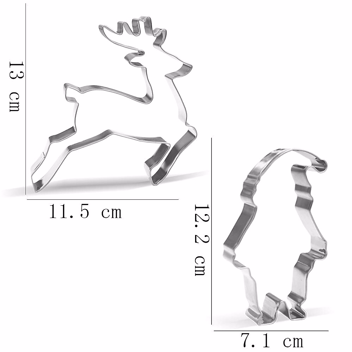Large Christmas Cookie Cutter Set - 7 Piece - Stainless Steel