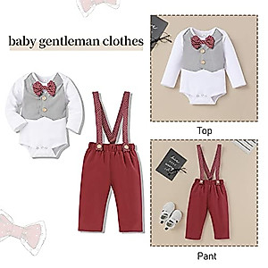 Yoveme Baby Boy Summer Clothes Gentleman Outfit Newborn Wedding Clothes Bowtie Tuxedo Formal Suit